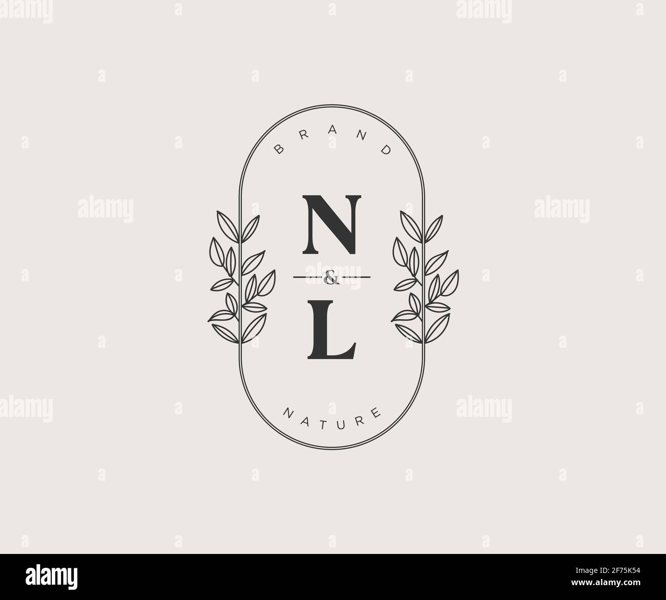 NL letters Beautiful floral feminine editable premade monoline logo ...