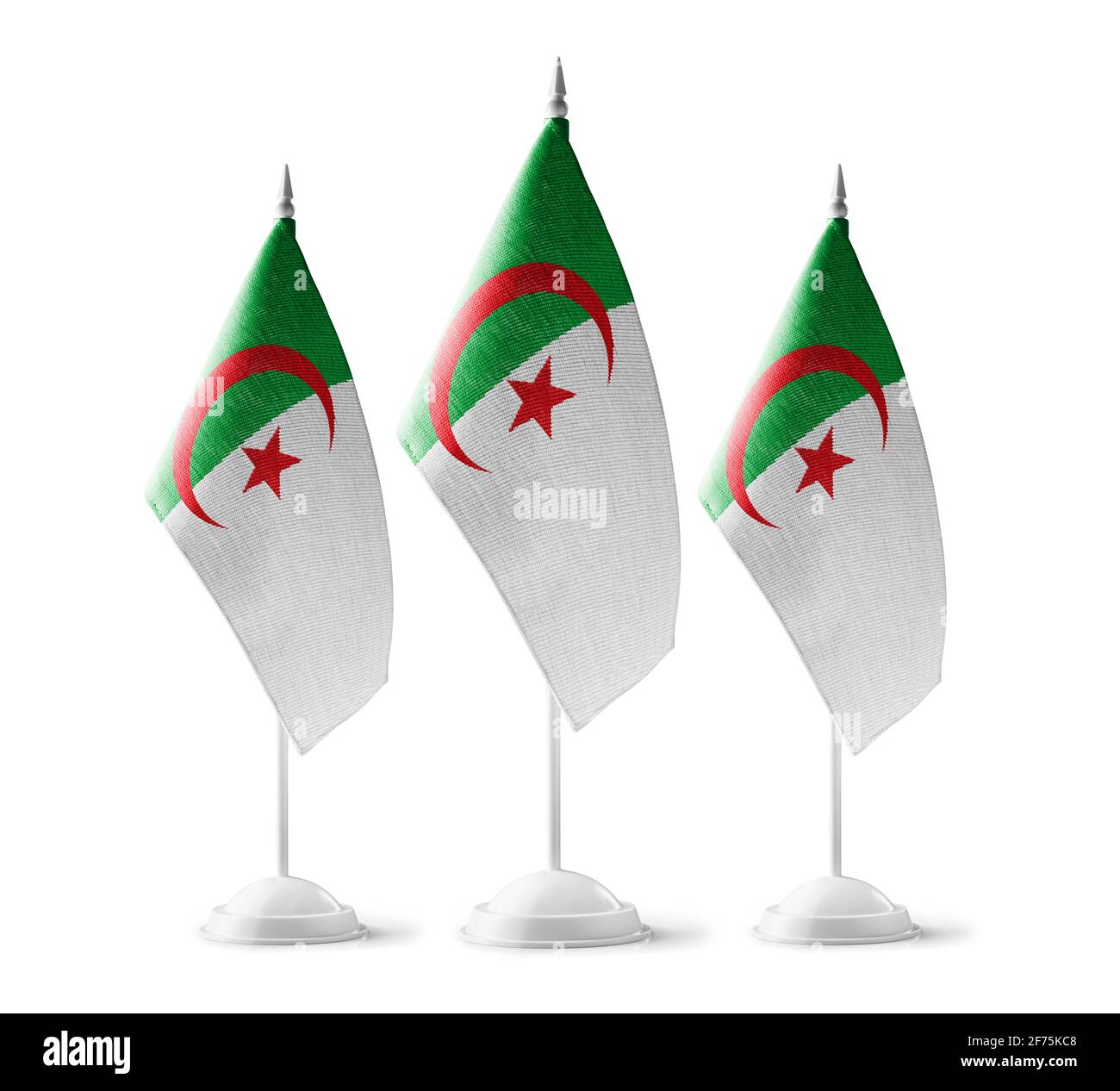 Small national flags of the Algeria on a white background Stock Photo ...