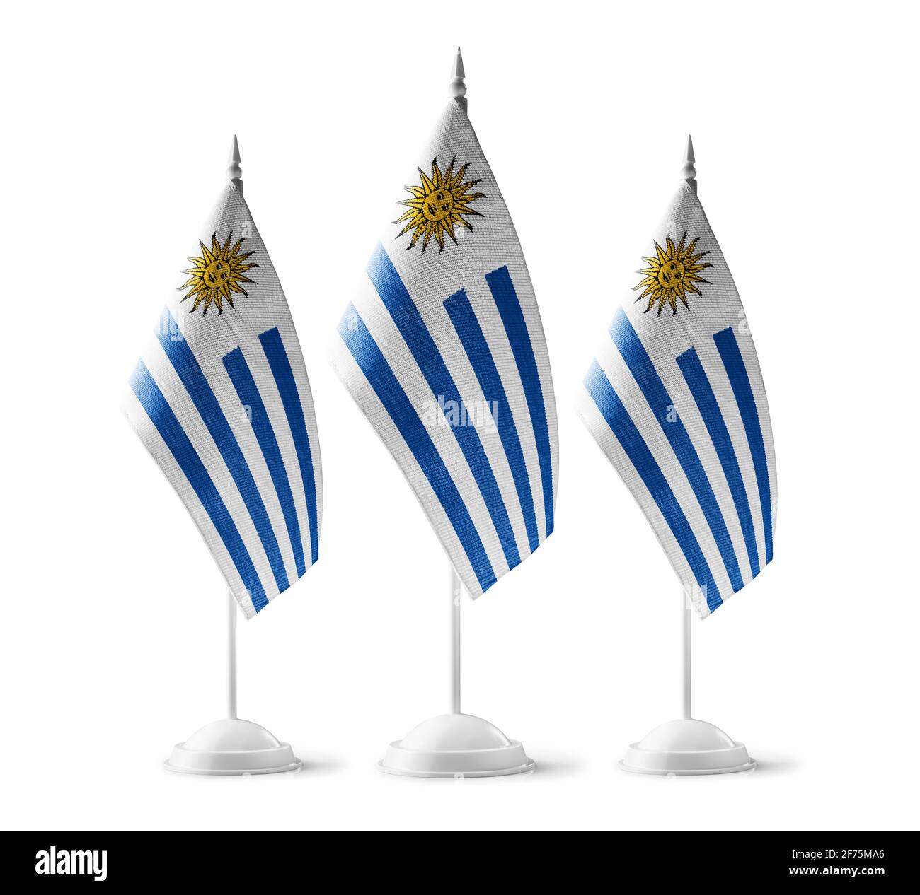 Small national flags of the Uruguay on a white background Stock Photo ...