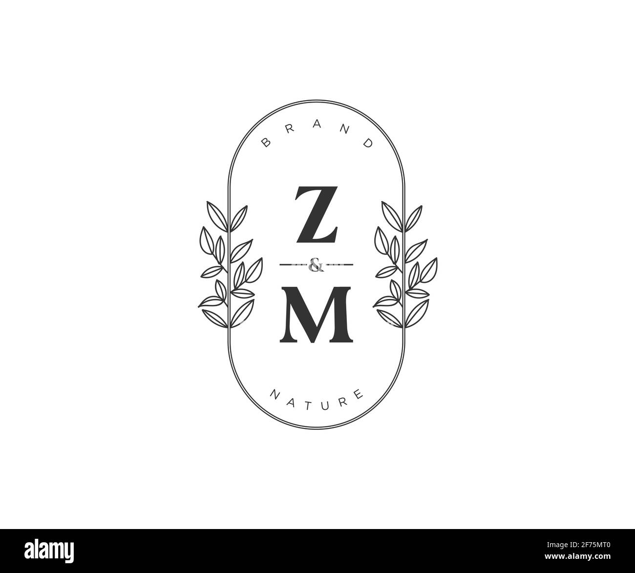ZM letters Beautiful floral feminine editable premade monoline logo ...