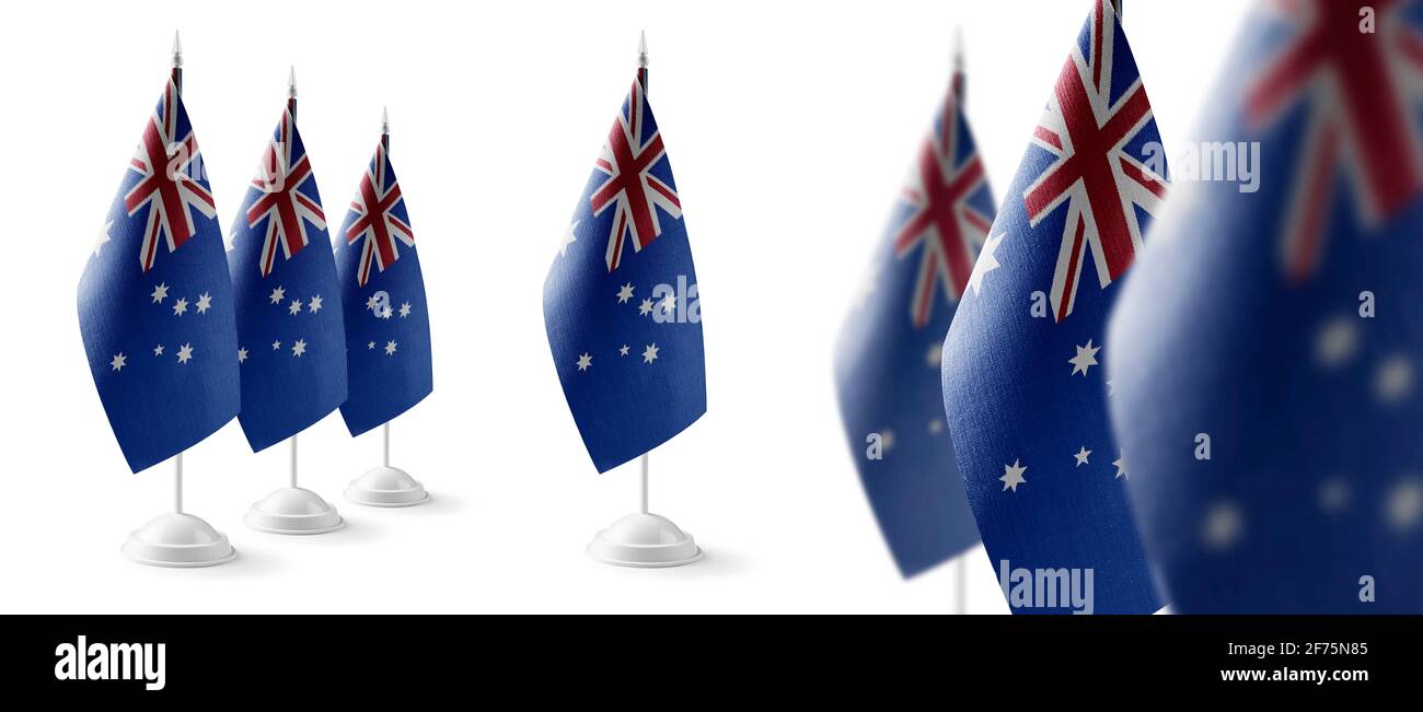 Set of Australia national flags on a white background Stock Photo - Alamy