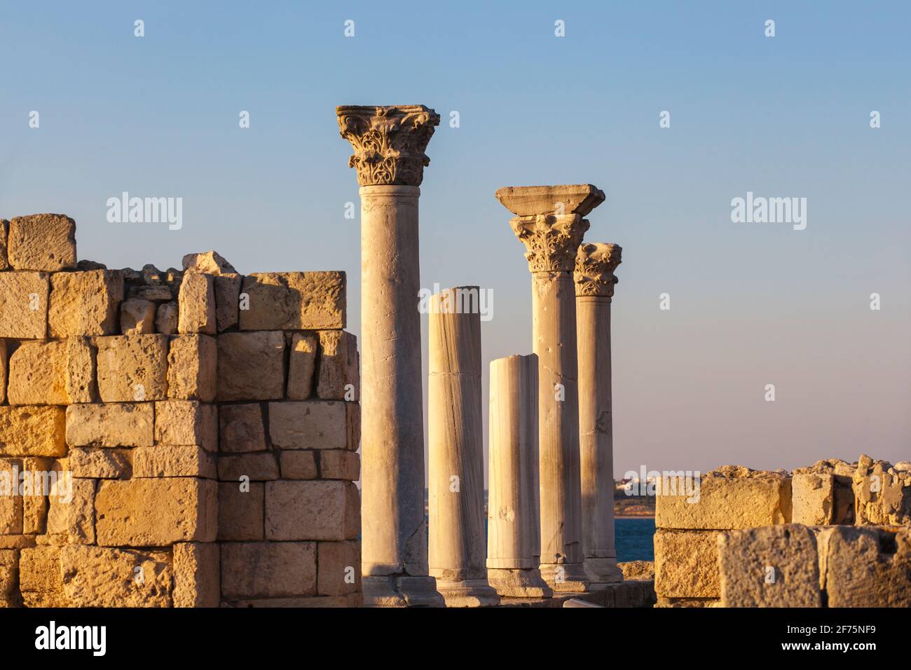 Ukraine, Crimea, Sevastopol, Khersoness, Ruins of ancient theatre Stock ...