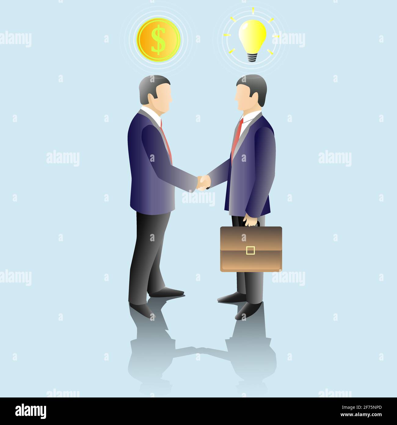 Businessmen making a deal vector illustration Stock Vector Image & Art ...