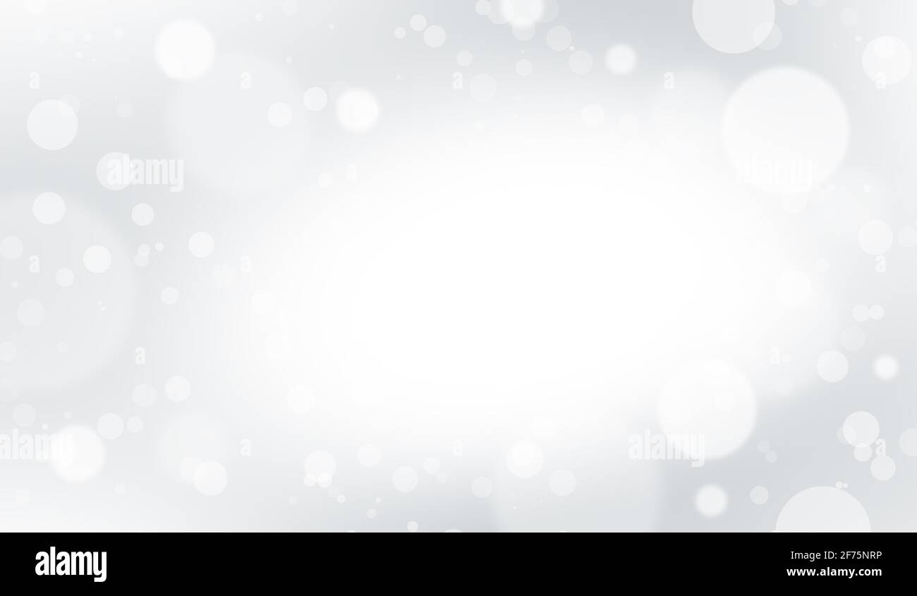 Defocused white lights on a gray background. Abstract bokeh on a white ...