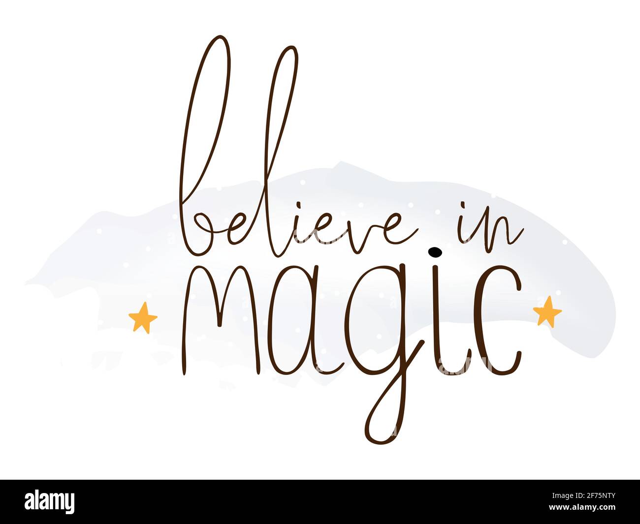 Lettering with believe in magic text for banner design. Cute vector ...