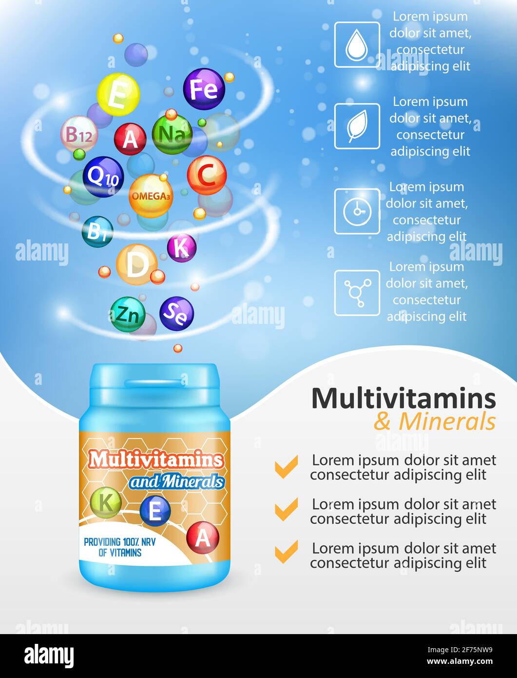 Multivitamin complex ad vector design template Stock Vector Image & Art ...