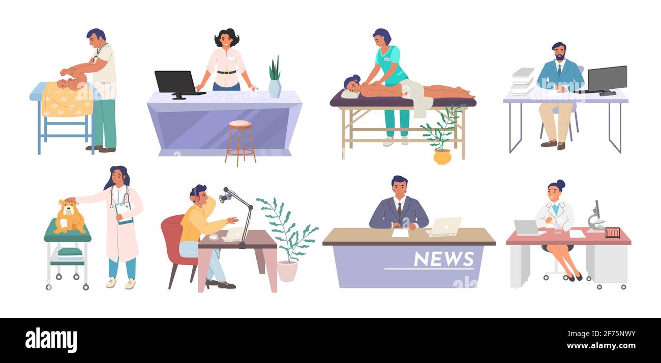 People of different occupations and professions, workers cartoon ...