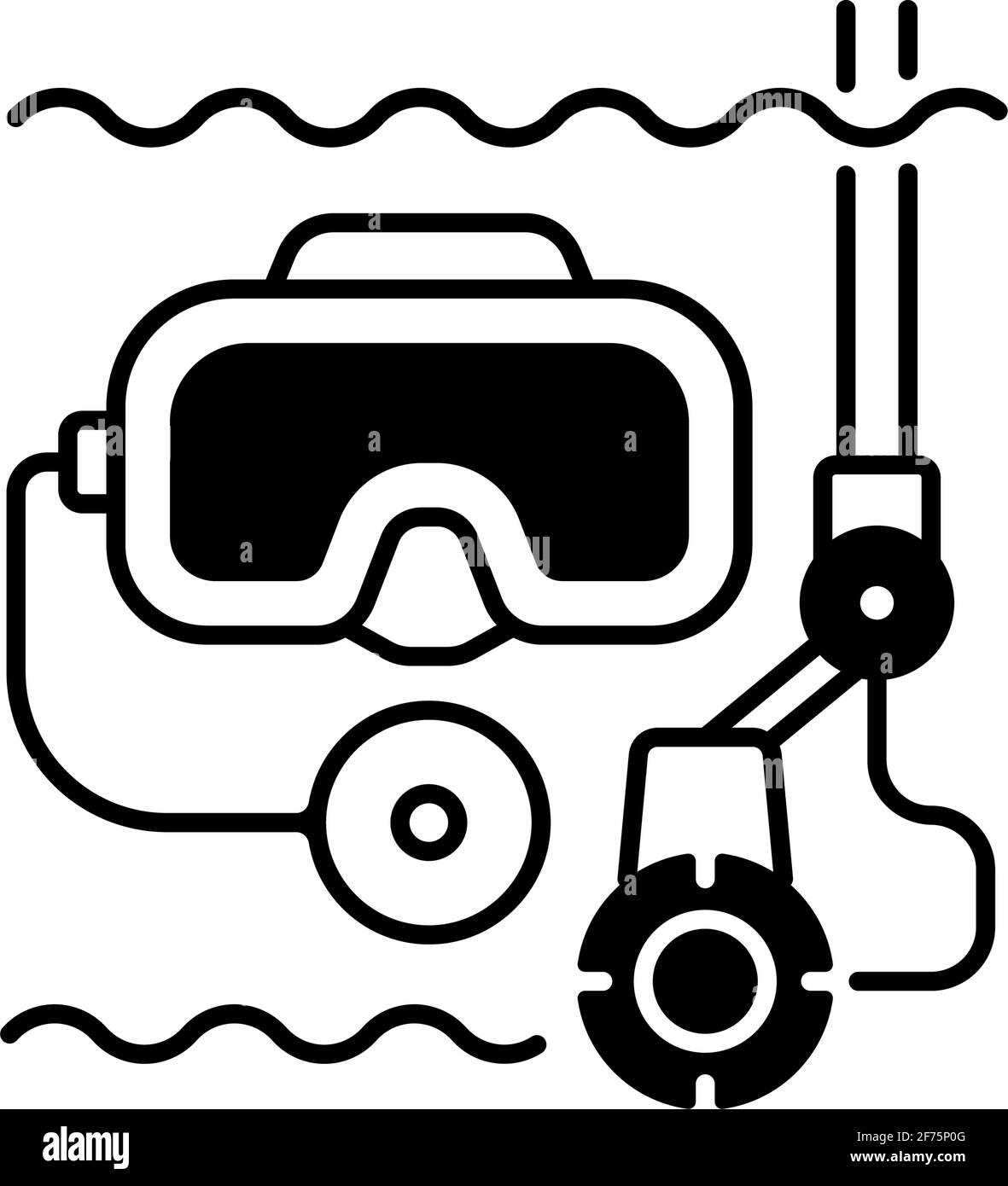 Underwater inspection black linear icon Stock Vector Image & Art - Alamy