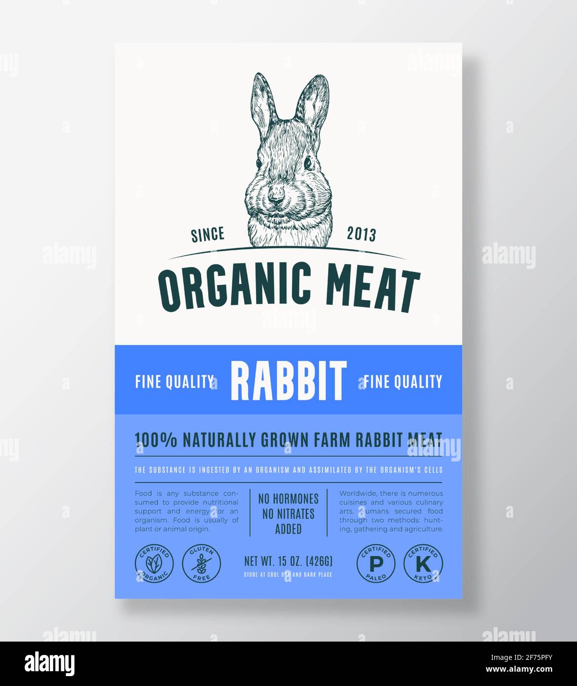 Organic Meat Abstract Vector Packaging Design or Label Template. Farm ...