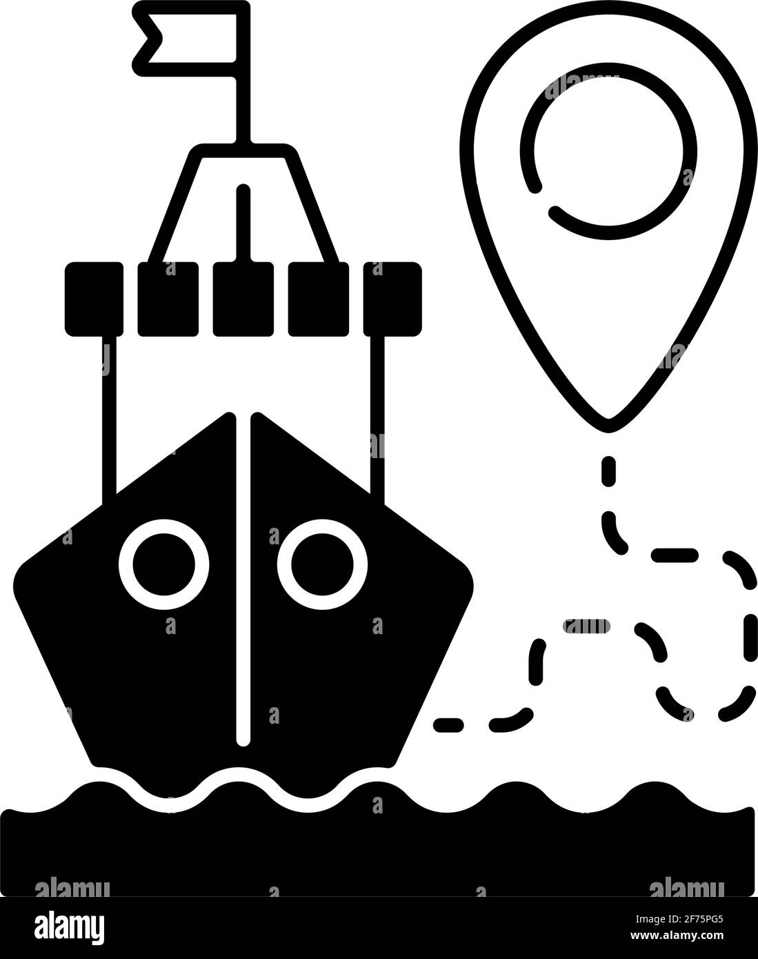 Ship tracking black linear icon Stock Vector Image & Art - Alamy