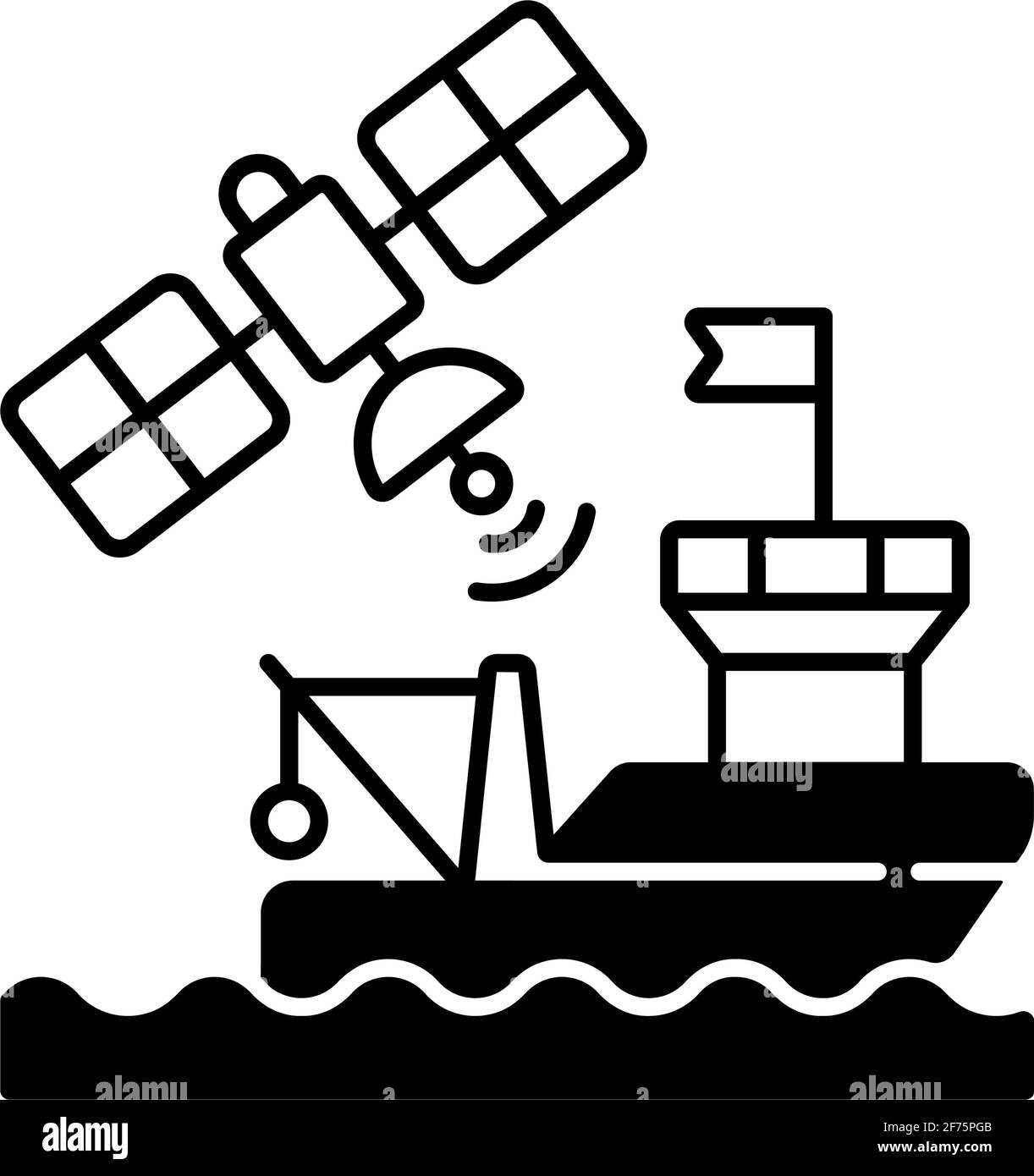 Satellite communication black linear icon Stock Vector Image & Art - Alamy