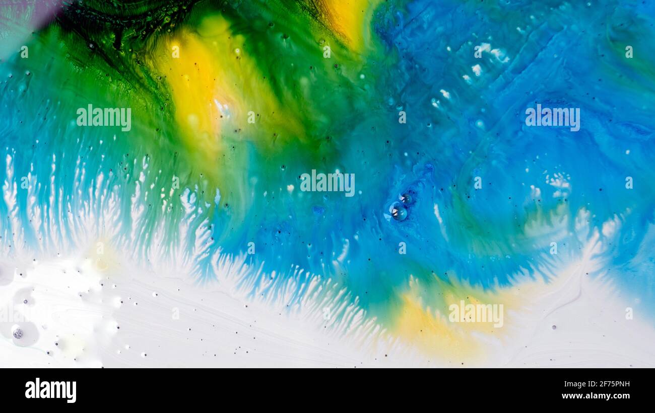 The colors of the aqueous ink are translucent. Abstract multicolored ...