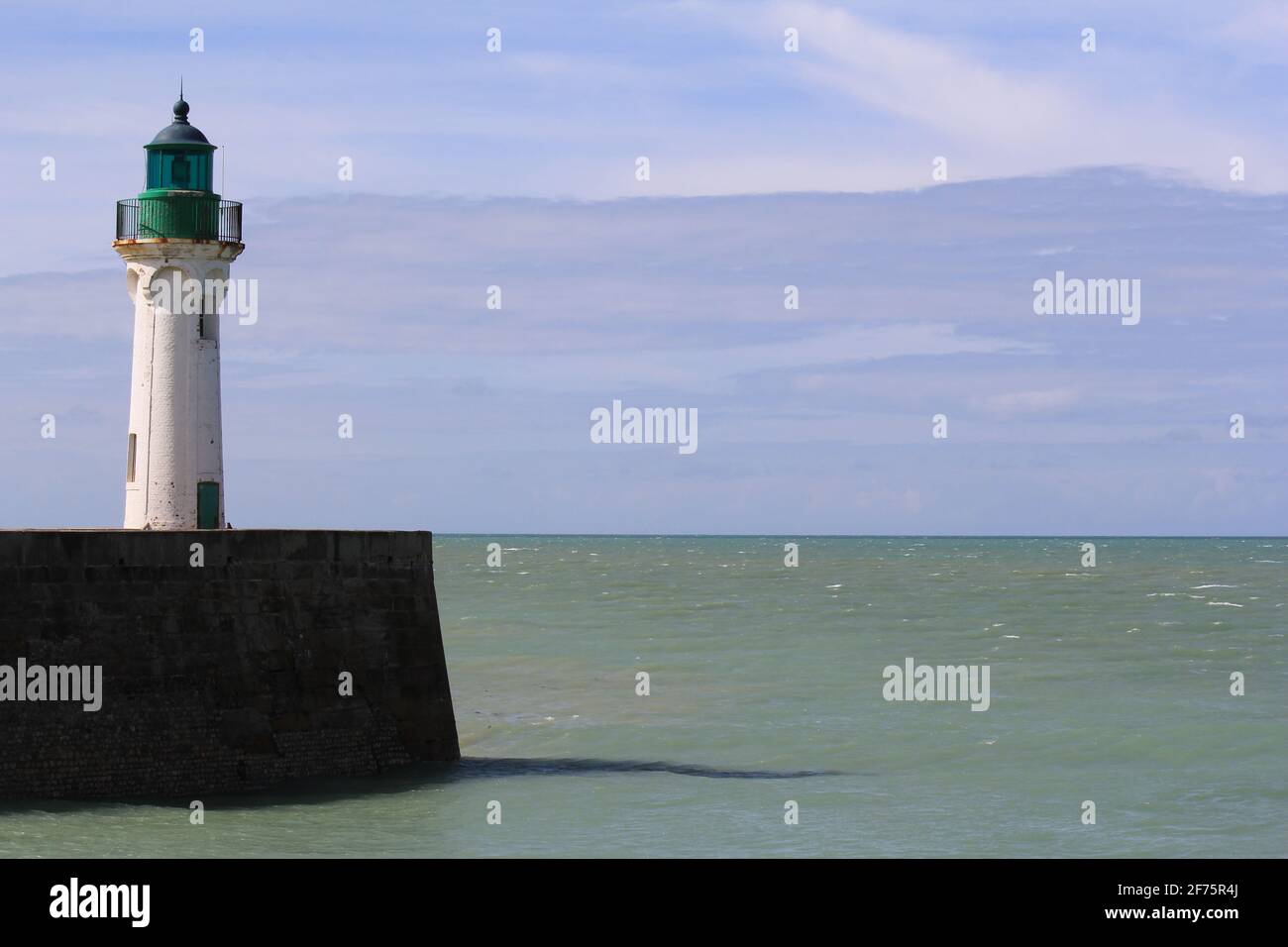 a beautiful seascape at the french coast in normandy at a summer ...