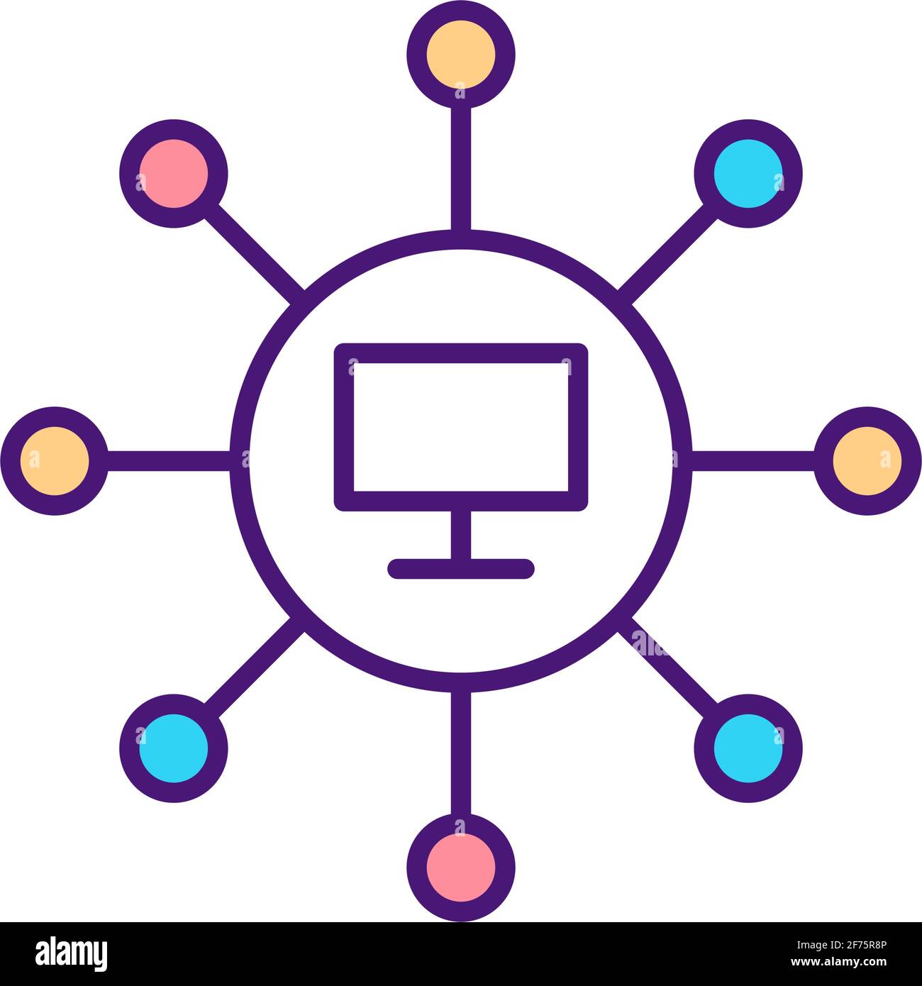 Computer networking RGB color icon Stock Vector Image & Art - Alamy