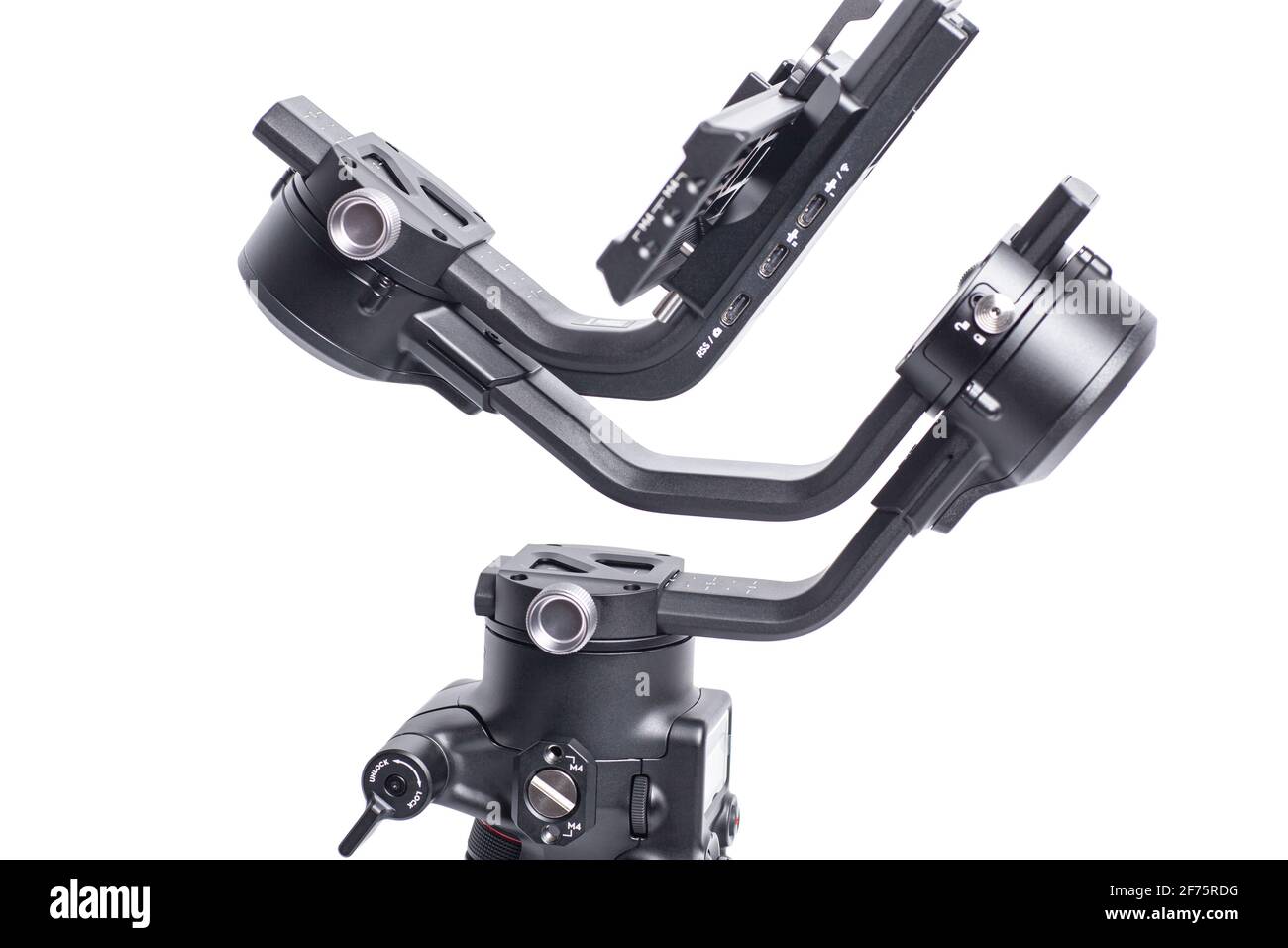 Professional Gimbal stabilizer 3-Axis for camera isolated on white ...