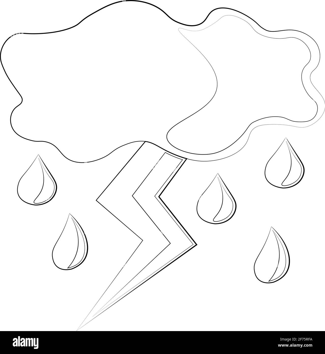Thunder storm line drawing Cut Out Stock Images & Pictures - Alamy