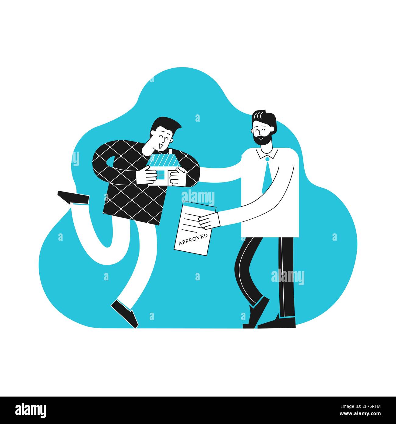 Handshake after home loan agreement Stock Vector Images - Alamy