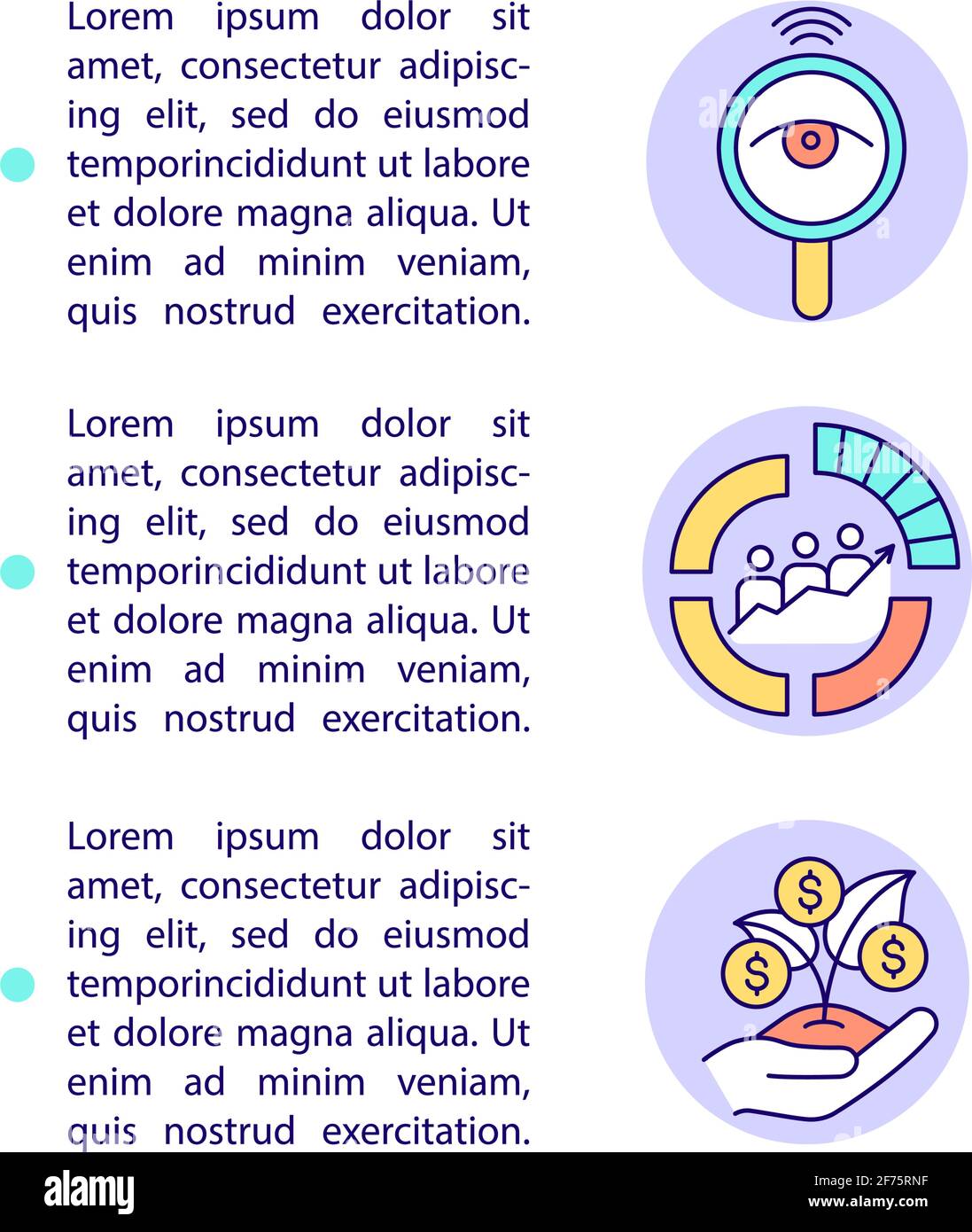 Smart content advantages concept line icons with text Stock Vector ...