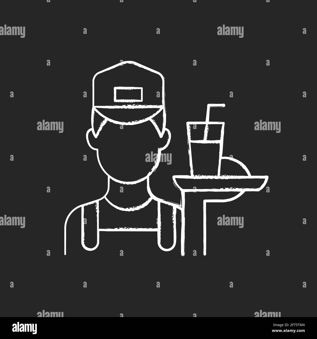 Working poor chalk white icon on black background Stock Vector Image ...