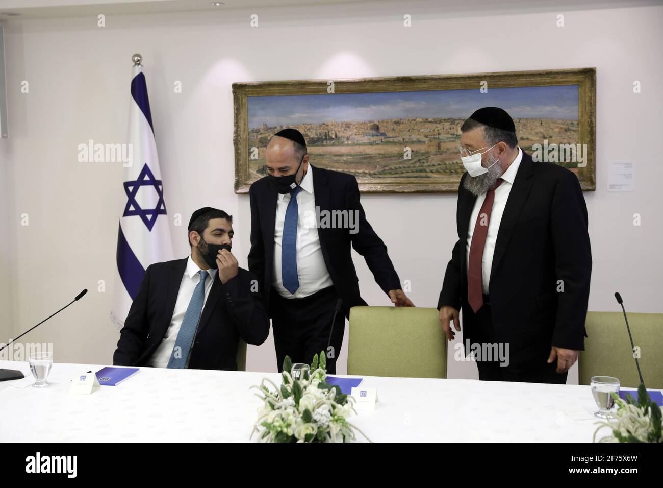 Jerusalem, Israel. 05th Apr, 2021. Yoav Ben-Tzur, Ya'akov Margi and ...