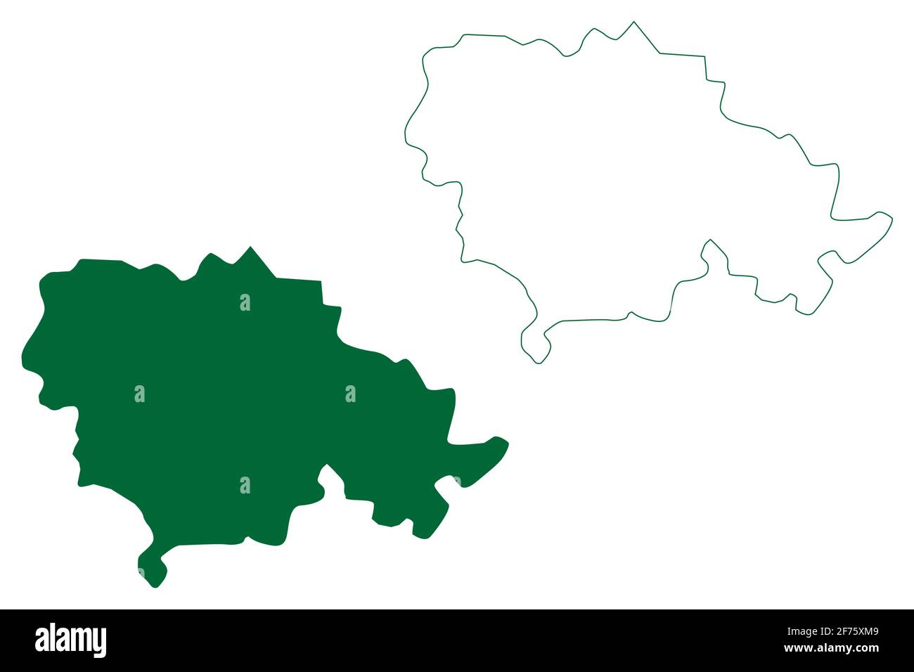 Rohtak district (Haryana State, Republic of India) map vector ...
