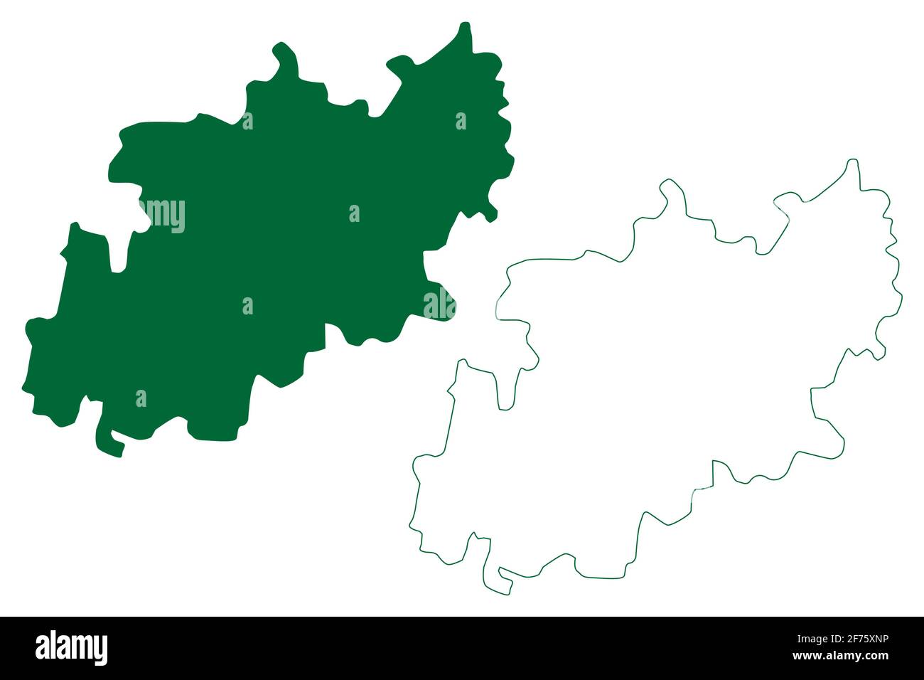 Jhajjar district (Haryana State, Republic of India) map vector ...