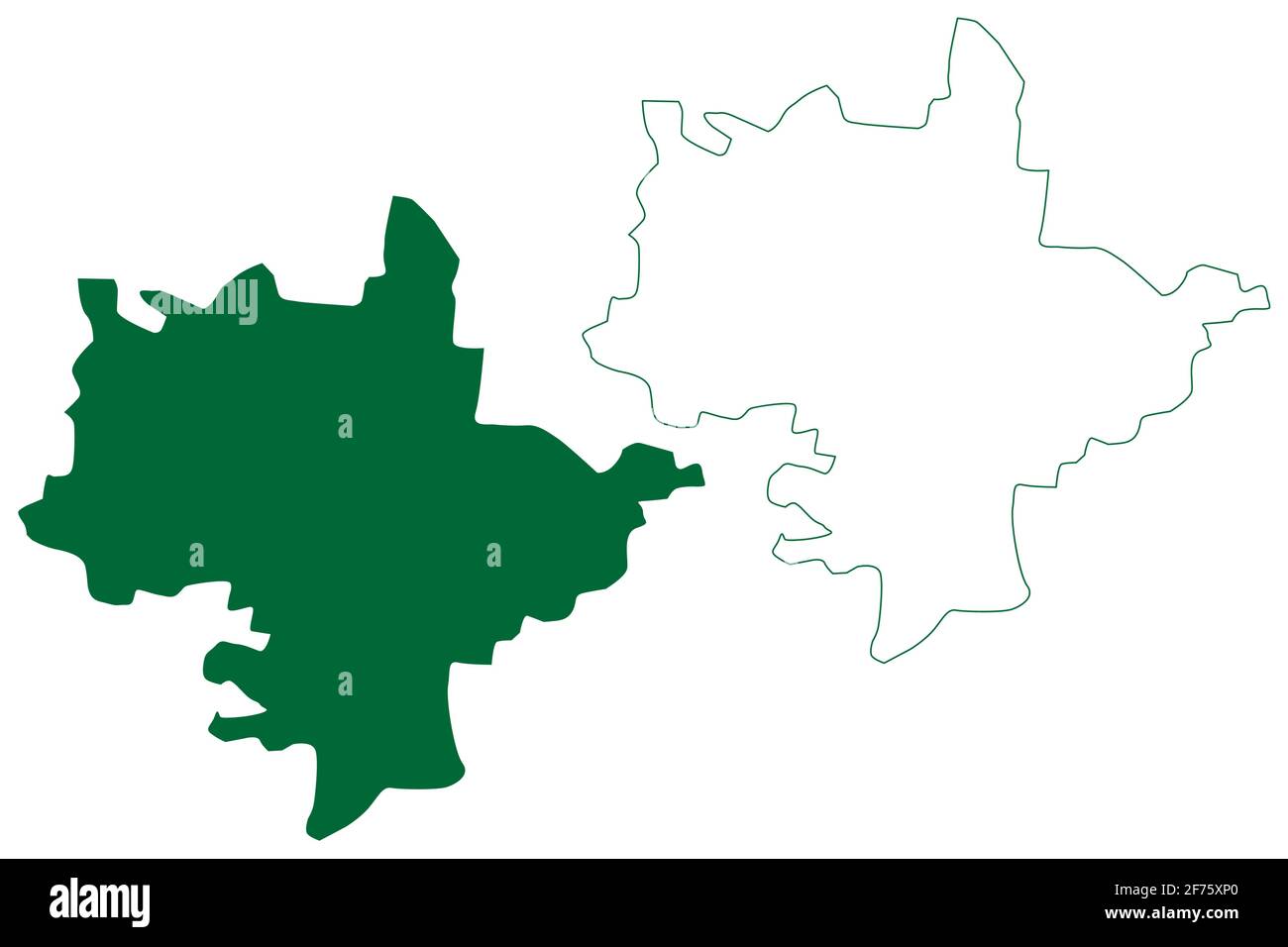 Rewari district (Haryana State, Republic of India) map vector ...