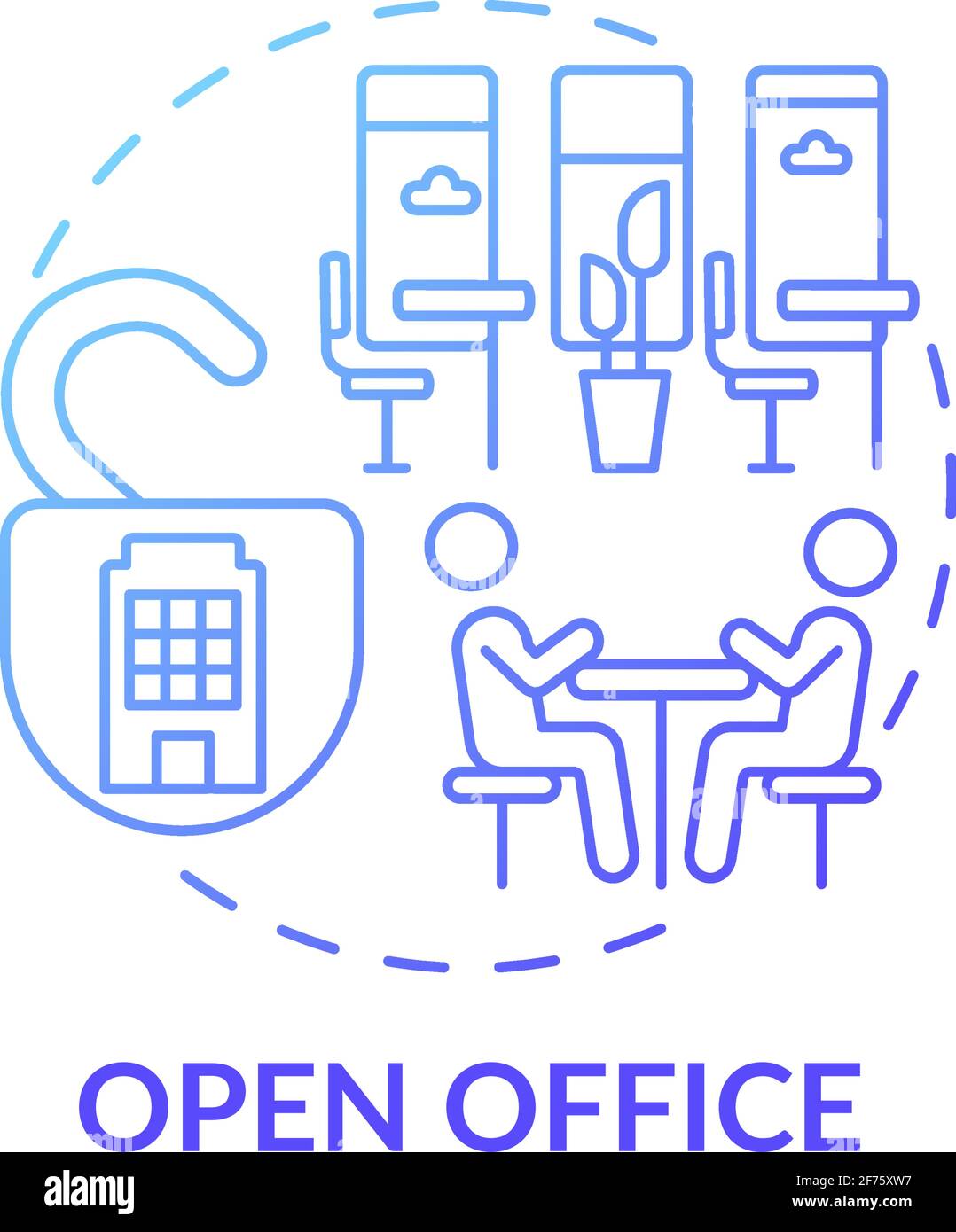Open-plan office concept icon Stock Vector Image & Art - Alamy