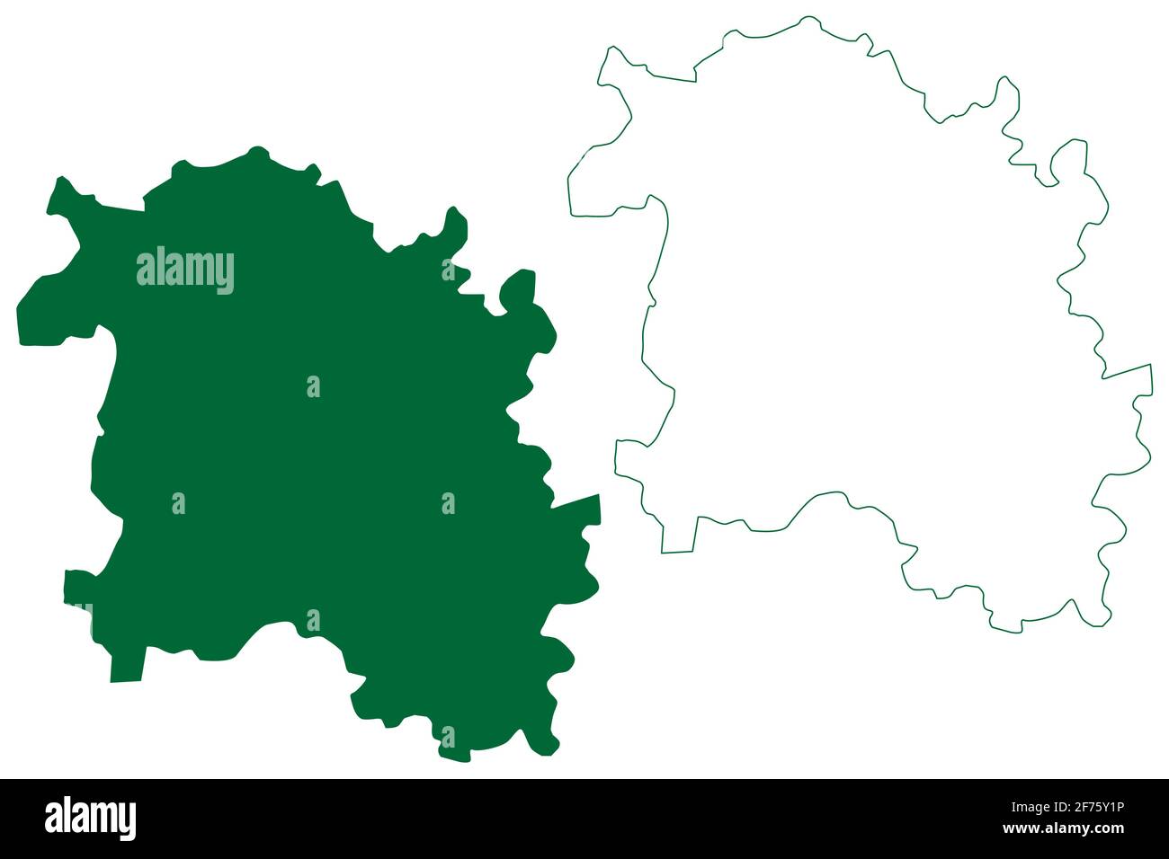 Sirsa district (Haryana State, Republic of India) map vector ...