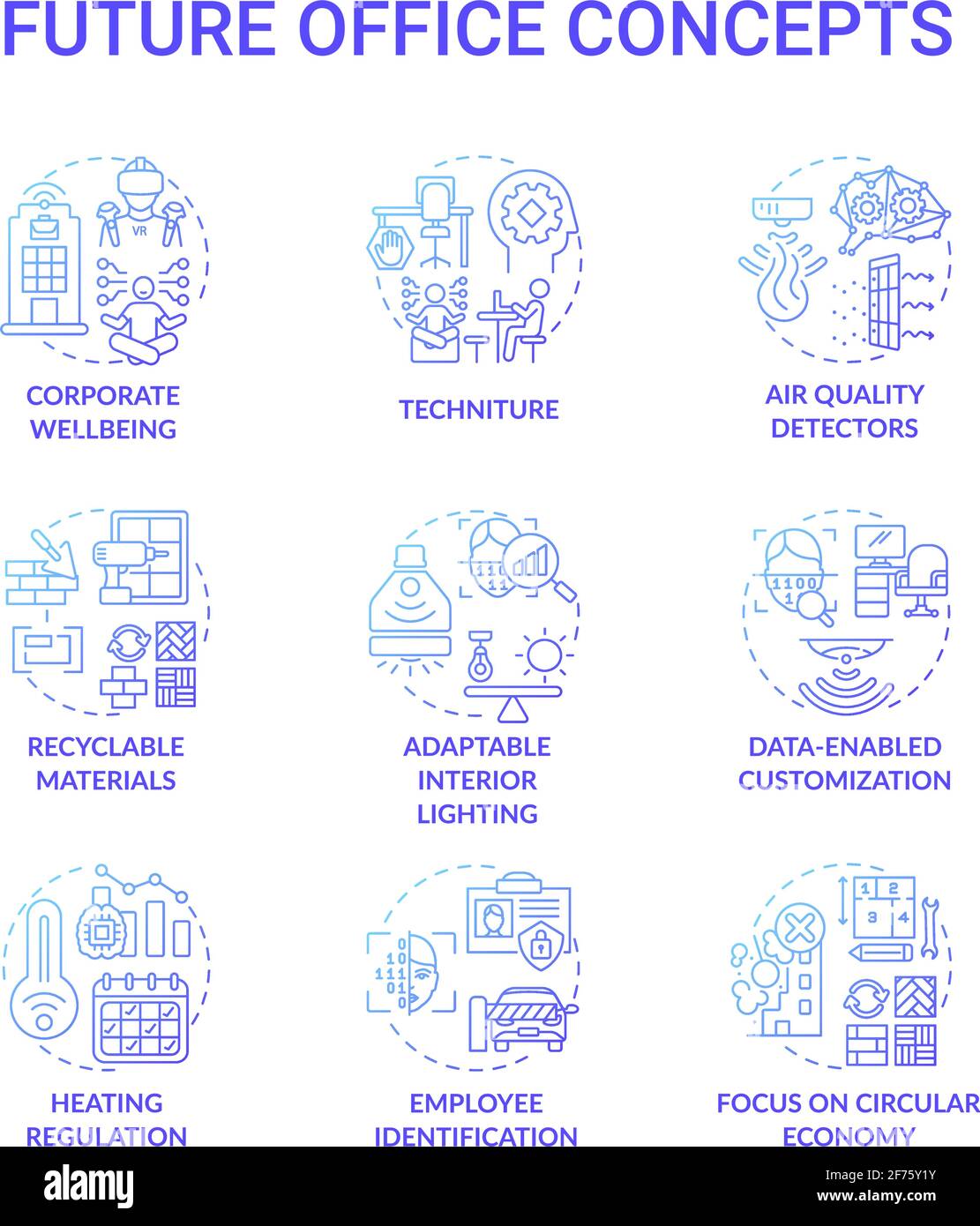 Future office concept icons set Stock Vector Image & Art - Alamy