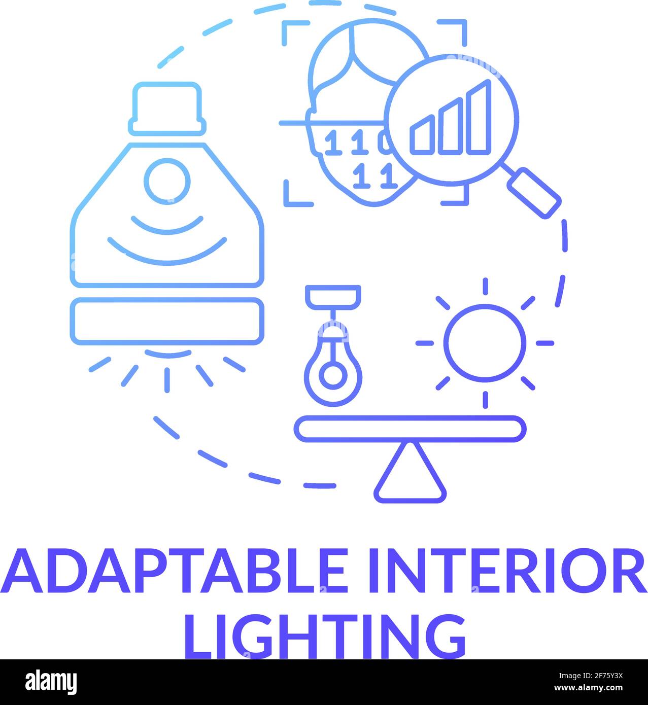 Adaptable interior lighting concept icon Stock Vector Image & Art - Alamy