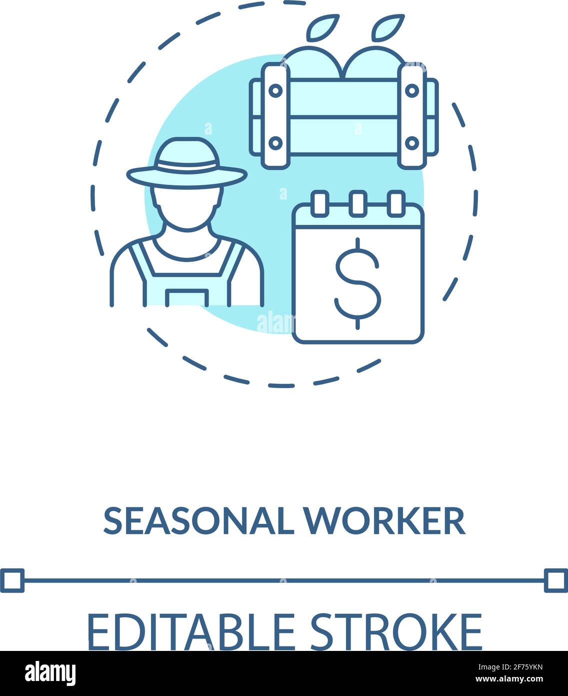 Seasonal worker blue concept icon Stock Vector Image & Art - Alamy
