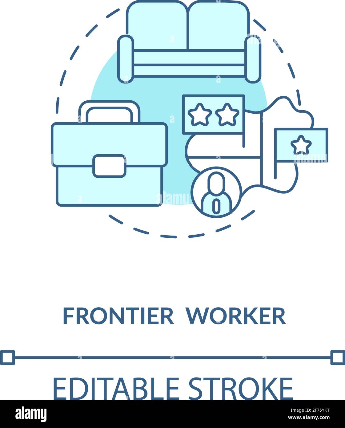 Frontier worker blue concept icon Stock Vector Image & Art - Alamy