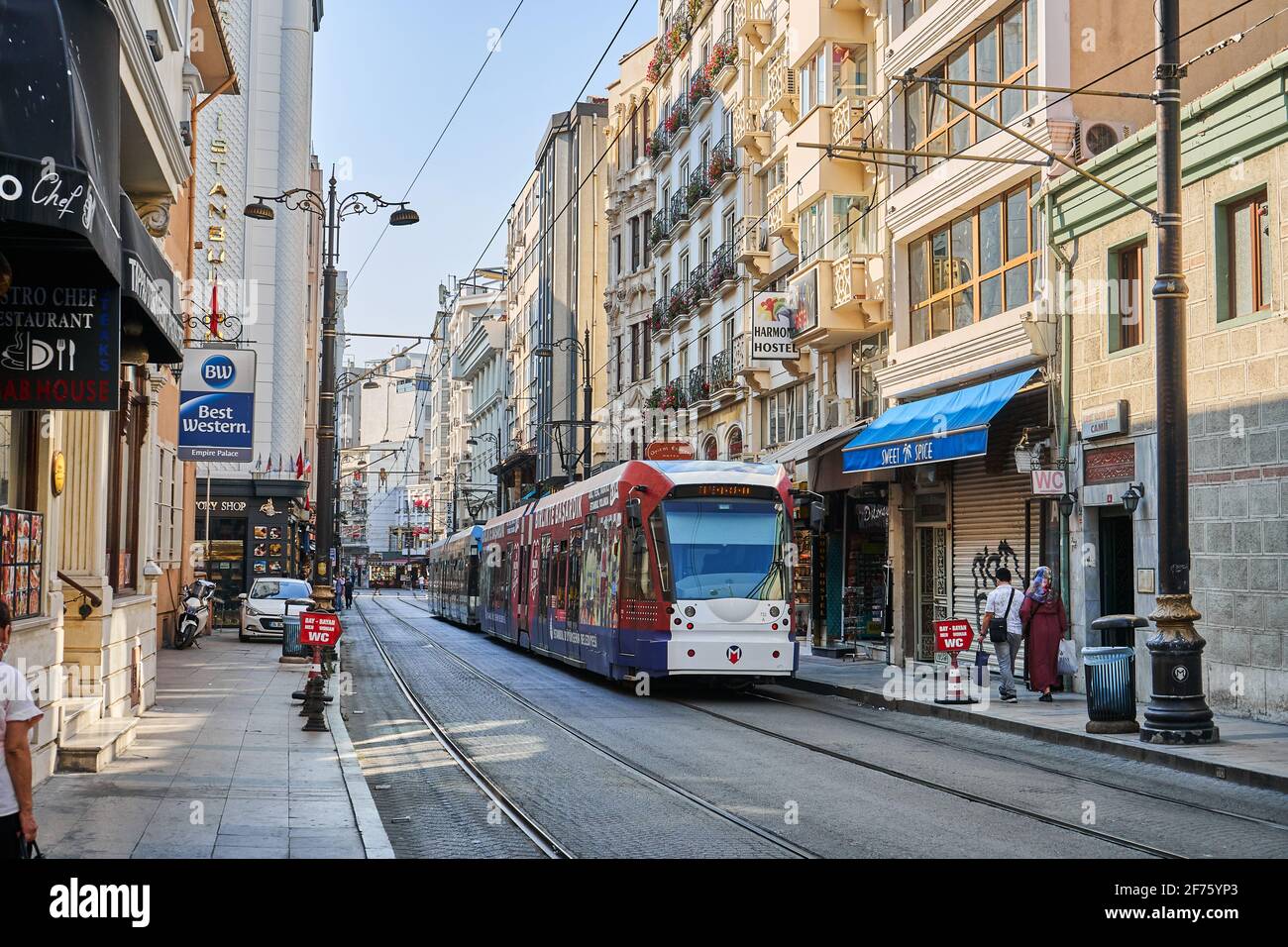Modern tram in istanbul. Istanbul public transport. Turkey , Istanbul ...
