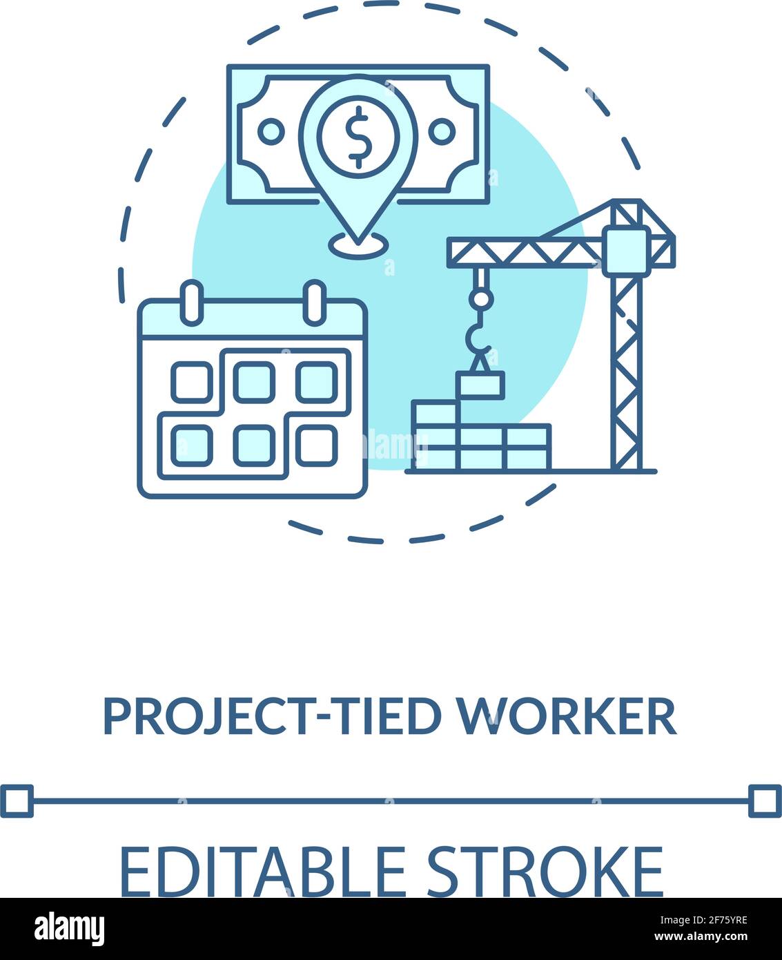 Project tied worker blue concept icon Stock Vector Image & Art - Alamy