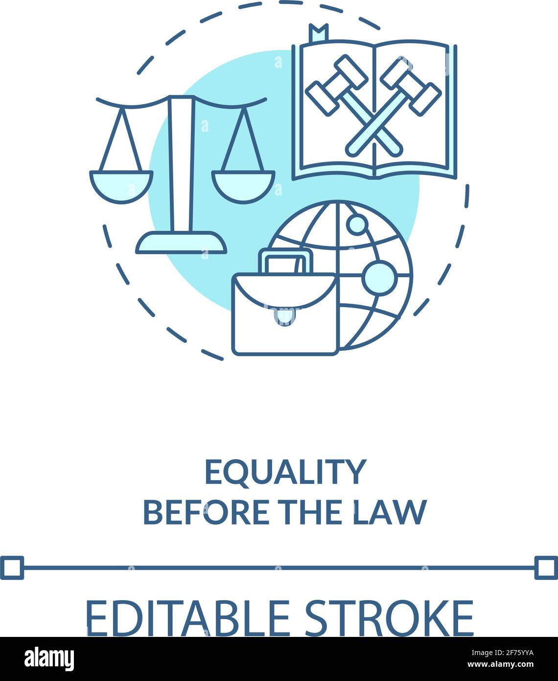 Equality before the law blue concept icon Stock Vector Image & Art - Alamy