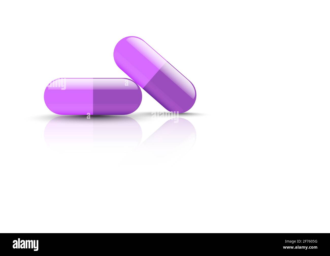 Medical purple capsule isolated white background vector illustration ...