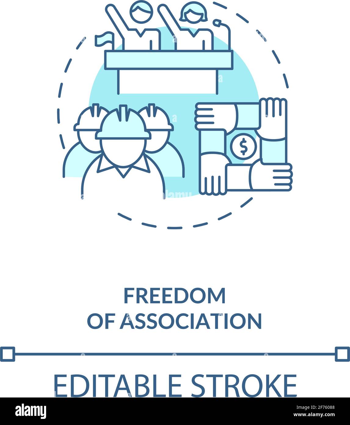 Freedom of association blue concept icon Stock Vector Image & Art - Alamy