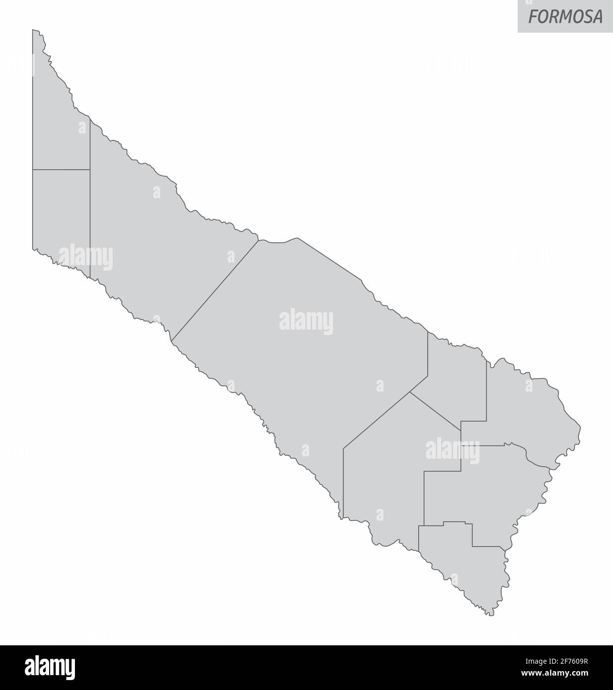 The Formosa province isolated map divided in departments, Argentina ...