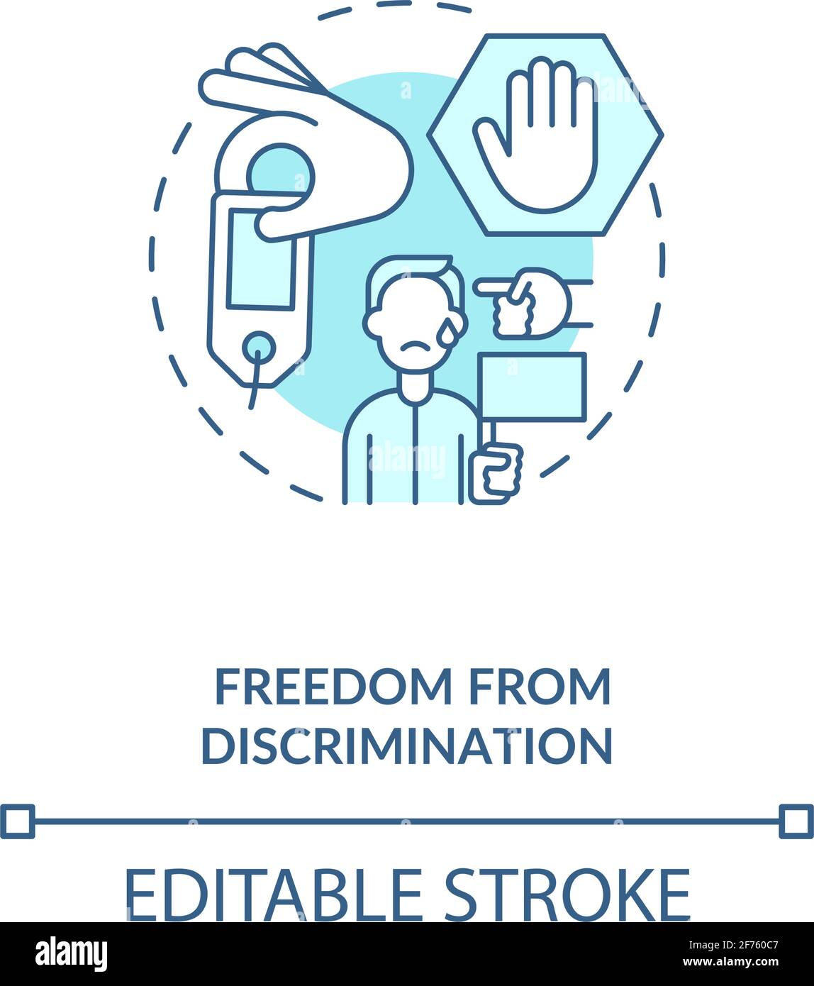 Freedom from discrimination blue concept icon Stock Vector Image & Art ...