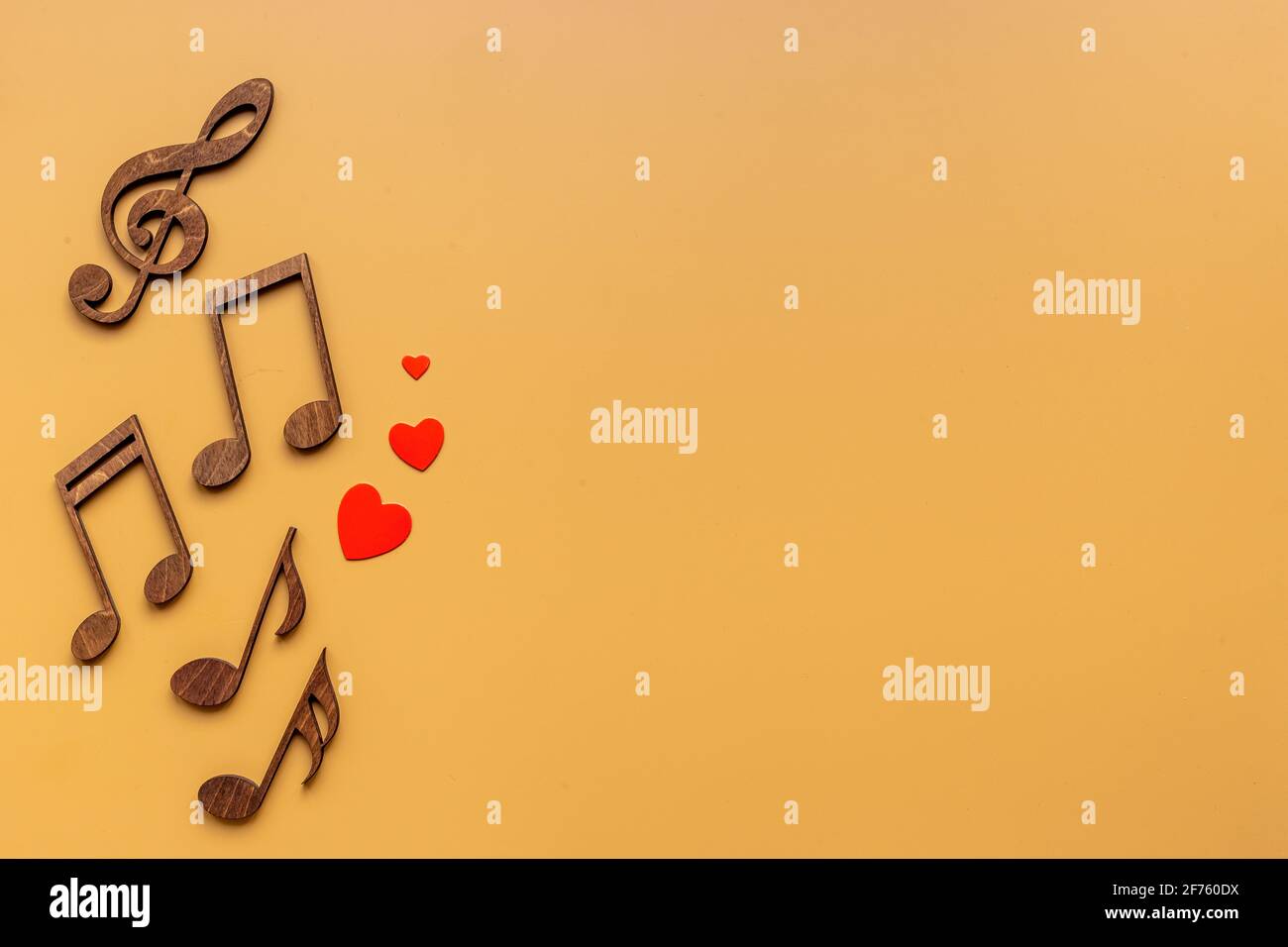 Musical notes with heart shape. Love music concept Stock Photo - Alamy