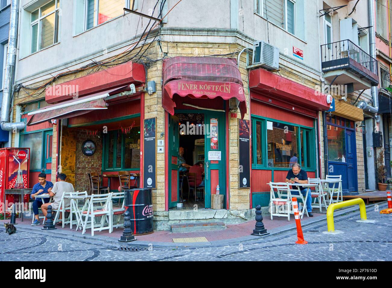 Cozy coffee shop in Istanbul. Coffee break while walking around the ...