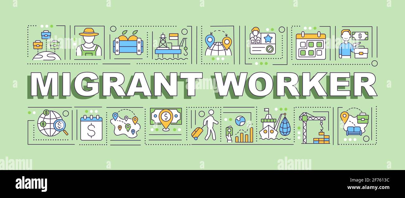 Migrant worker word concepts banner Stock Vector Image & Art - Alamy