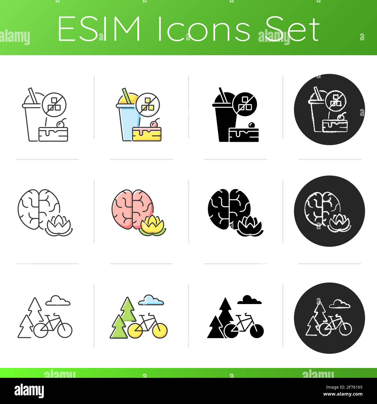 Healthy activity icons set Stock Vector Image & Art - Alamy