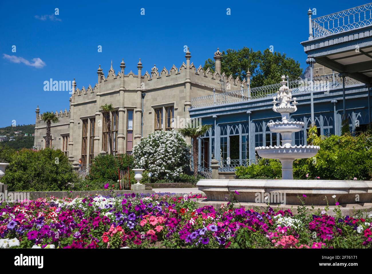 Ukraine, Crimea, Yalta, Alupka Palace - also known Vorontsov Palace ...