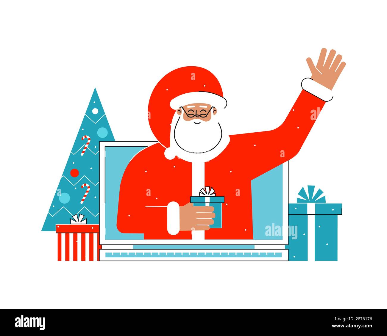 Shopping christmas online happy Stock Vector Images - Alamy