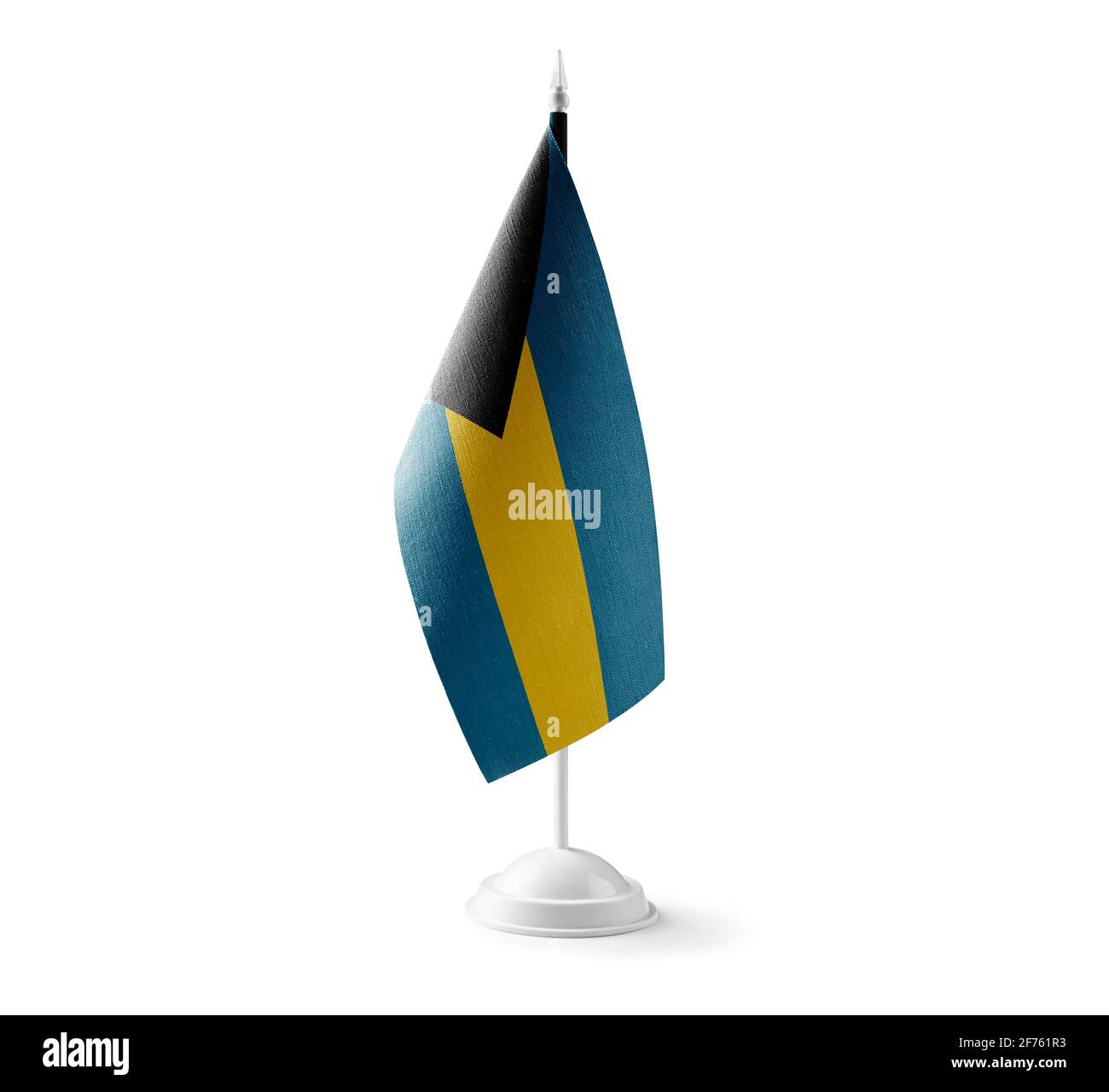 Small national flag of the Bahamas on a white background Stock Photo ...