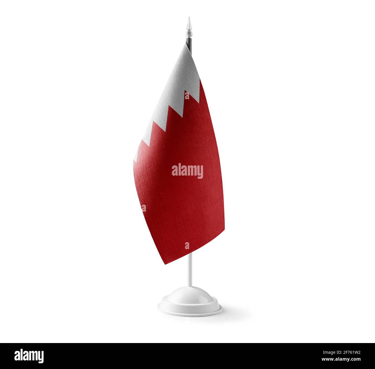 Small national flag of the Bahrain on a white background Stock Photo ...