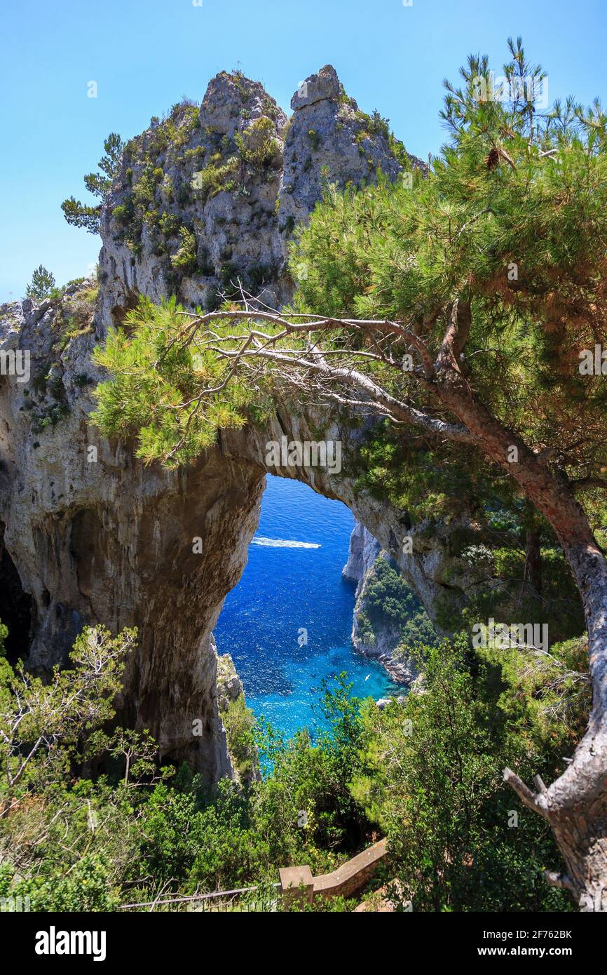The Arco Naturale geological feature on the Island of Capri, Italy ...