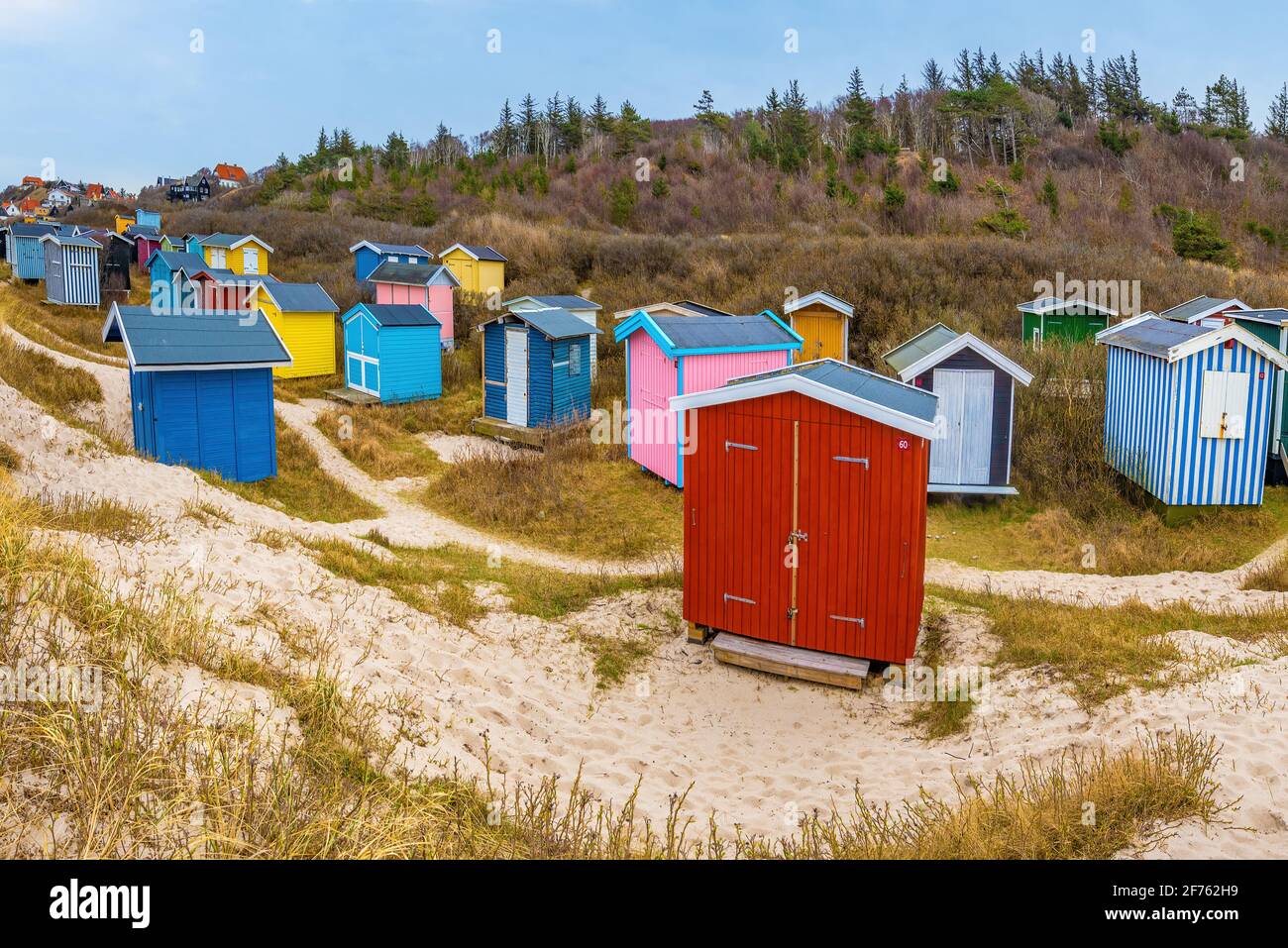 Beach huts, Tisvildeleje, Denmark Stock Photo - Alamy